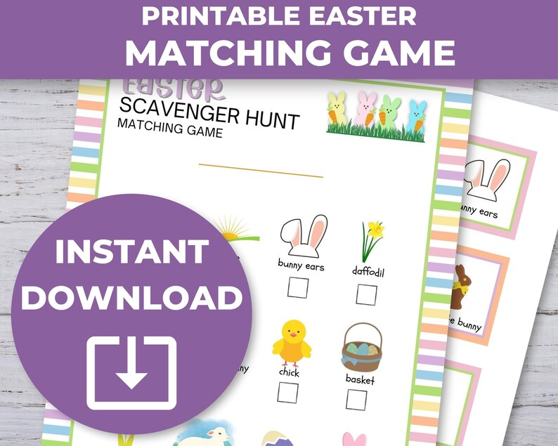 Easter Scavenger Hunt, Printable Easter Kids Activity, Classroom ...