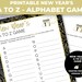 New Years A to Z Game, Printable New Year Game for Kids, Classroom ...