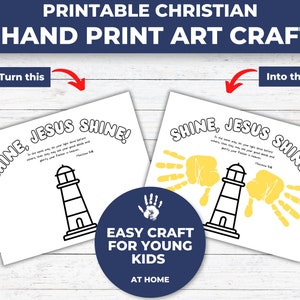 Shine Jesus Shine Art, Handprint Keepsake Art, Christian Homeschool ...