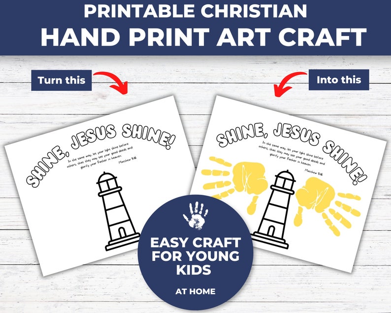 Shine Jesus Shine Art, Handprint Keepsake Art, Christian Homeschool ...