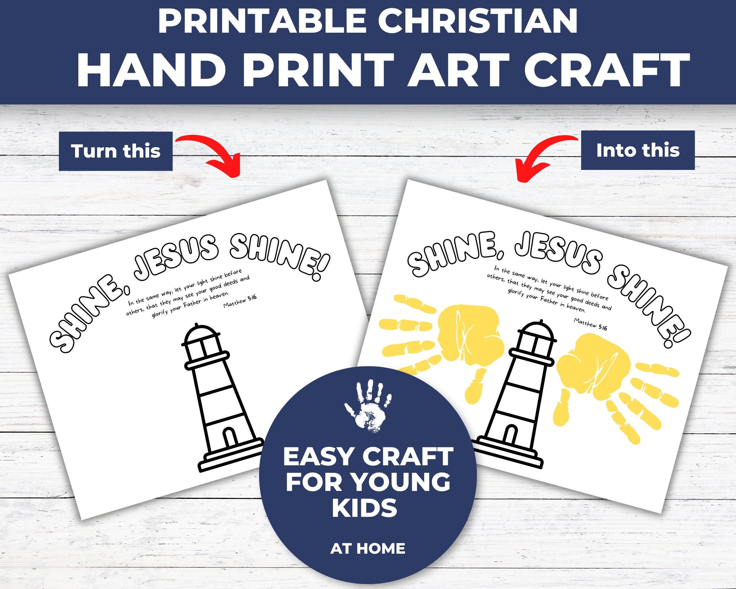 Shine Jesus Shine Art, Handprint Keepsake Art, Christian Homeschool ...