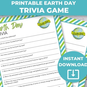 Earth Day Trivia, Earth Day Games for Kids, Earth Day Activity, Earth ...