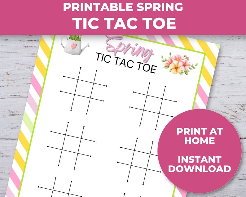 Spring Tic Tac Toe Game Printable Spring Game for Kids - Etsy