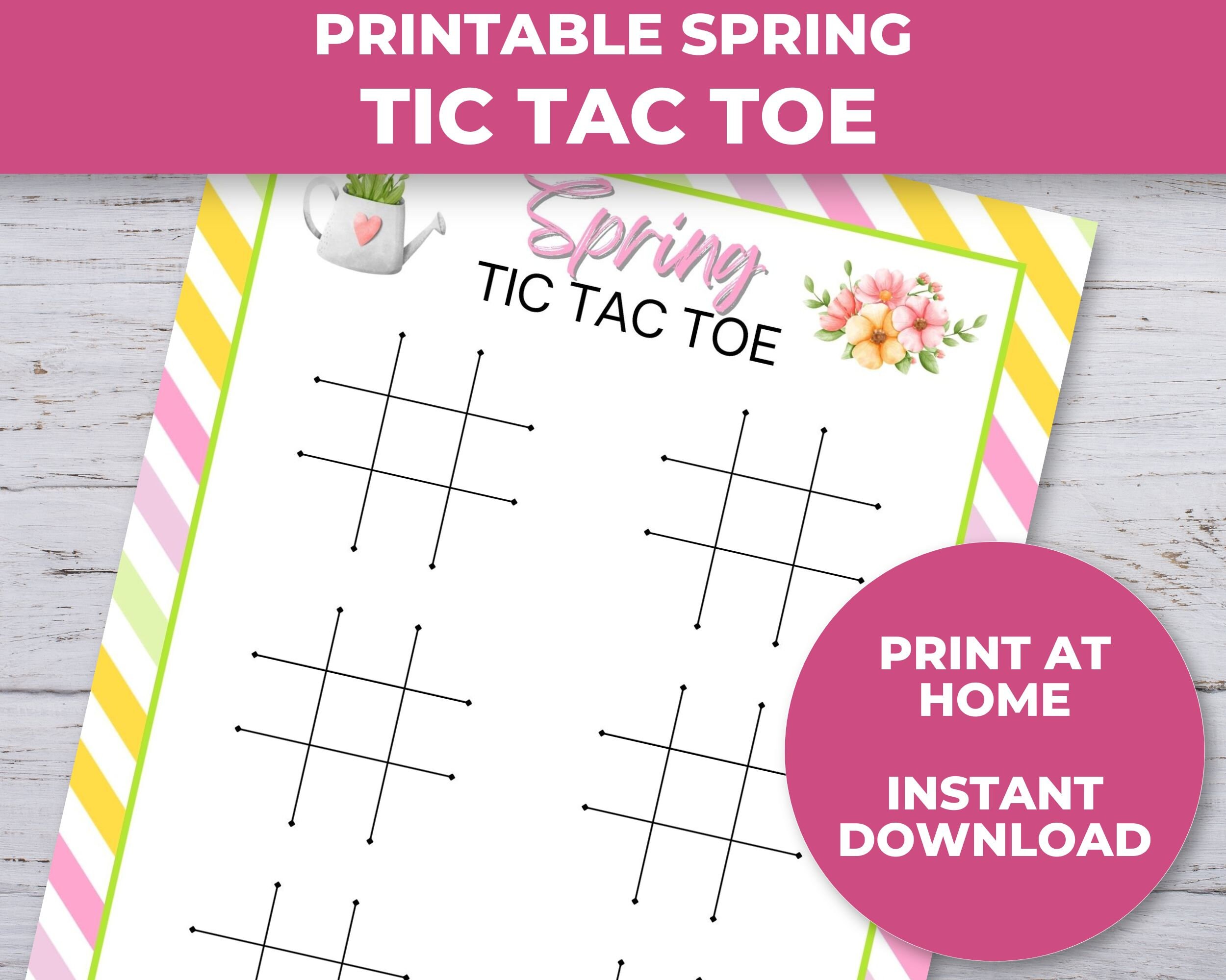 Spring Tic Tac Toe Game, Printable Spring Game for Kids, Classroom ...