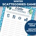Printable Winter Scattegories Game, Winter Activities for Kids and ...