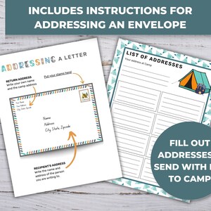 Camp Stationery Printable, Letter From Camp, Camp Letter Printable ...