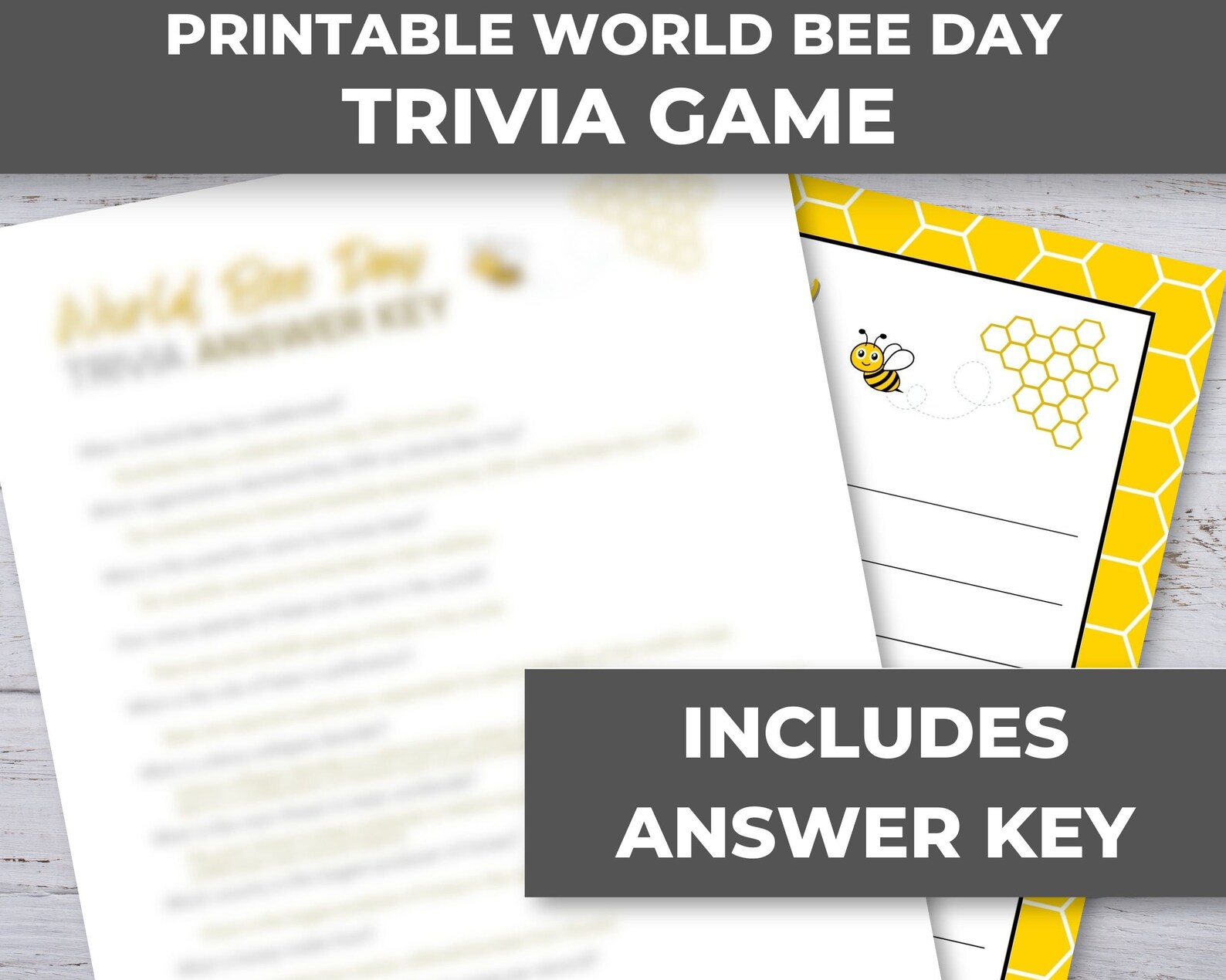 Bee Trivia Game, World Bee Day Printable, World Bee Day Trivia Game ...