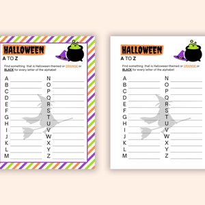 Halloween A to Z Game, Alphabet Game, Printable Halloween Game for Kids ...