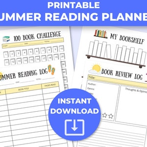 Summer Reading Challenge Printable, Summer Reading Log for Kids ...