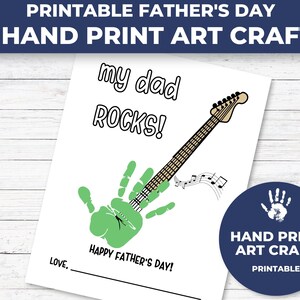 My Dad Rocks Handprint Craft, Father's Day Handprint Keepsake, Father's ...