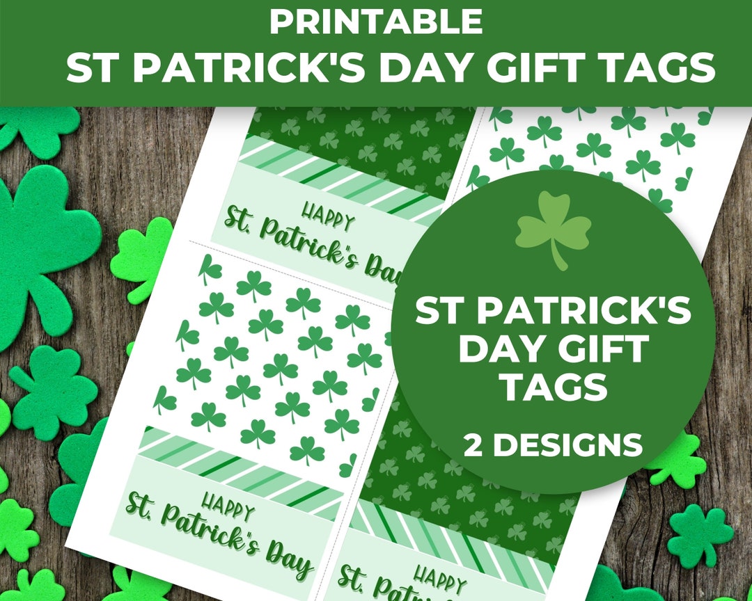 Printable Shamrock St Patrick's Day Gift Tags, St. Patrick's Day Gift ...
