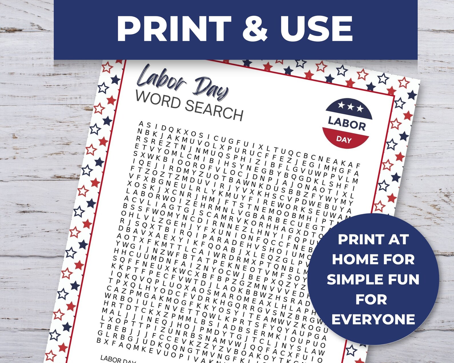 Labor Day Word Search Puzzle Printable Labor Day Party Games - Etsy