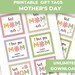 Mother's Day Gift Tags Printable, Gift Tags for Mom, Best Mom Ever Tag ...