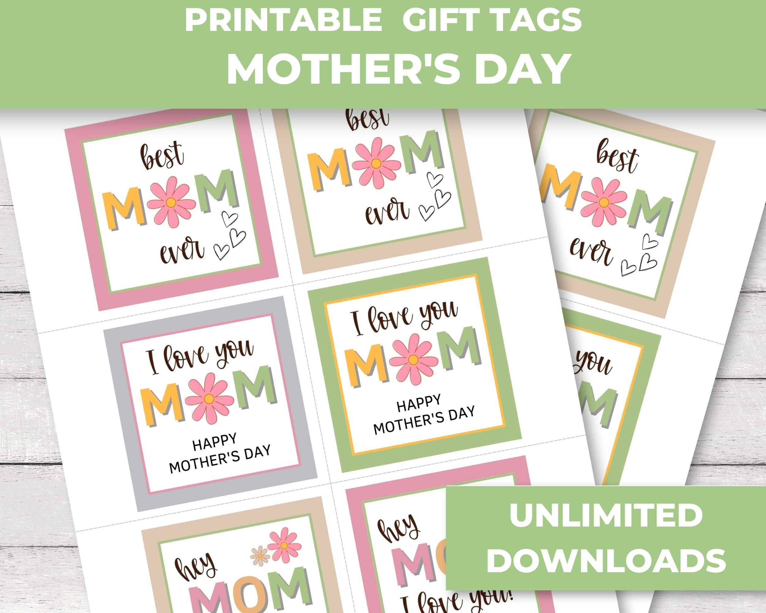 Mother's Day Gift Tags Printable Gift Tags for Mom Best - Etsy