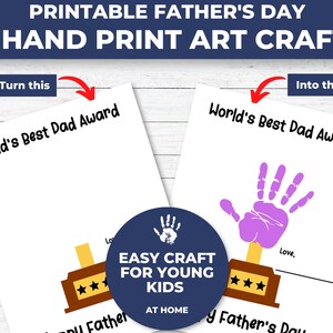 Handprint Craft, Father's Day Handprint Keepsake, Father's Day ...