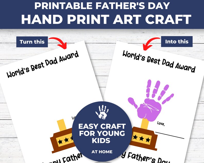 Handprint Craft, Father's Day Handprint Keepsake, Father's Day ...