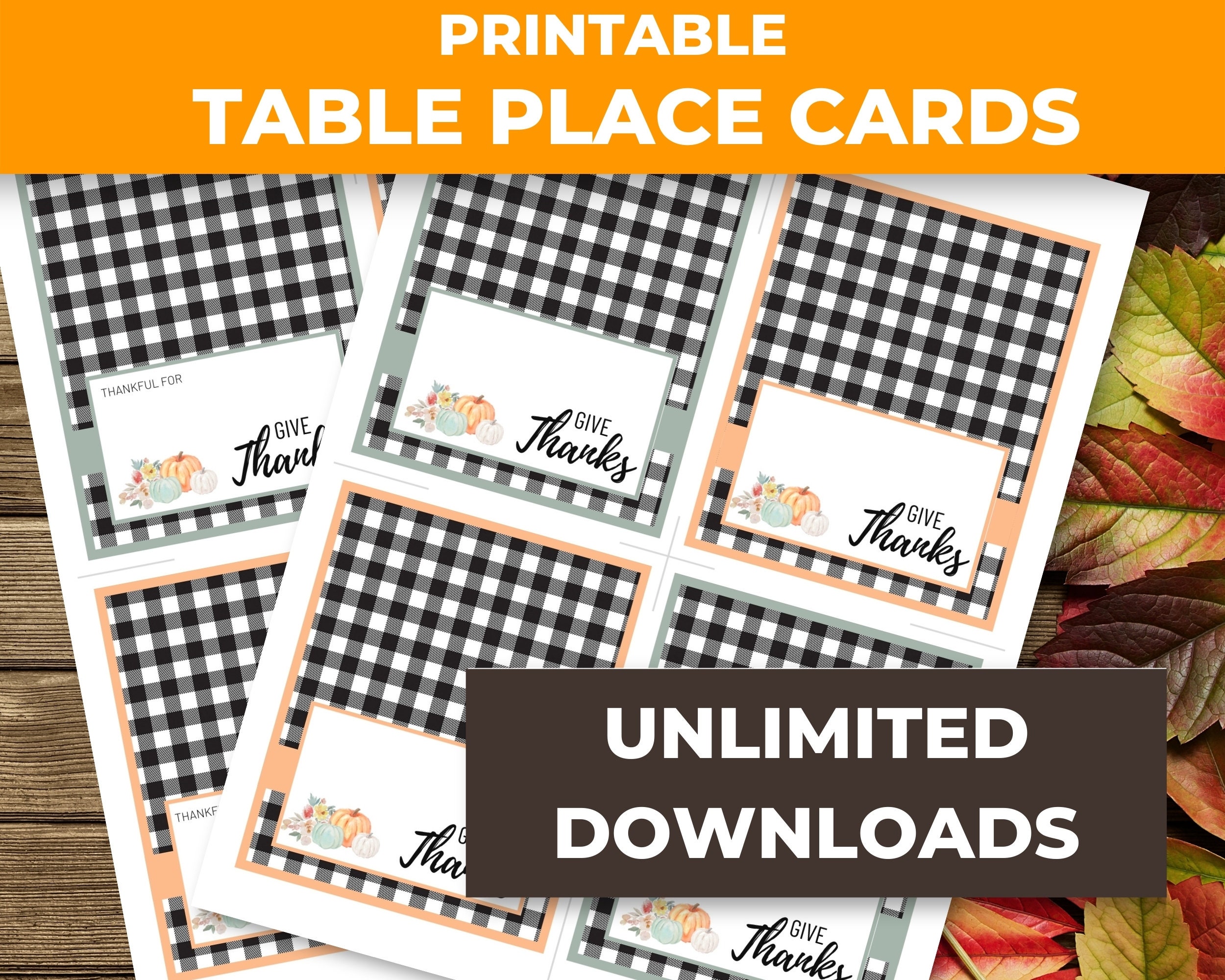 Place Setting Cards, Place Cards Printable, Table Tents, Farmhouse ...