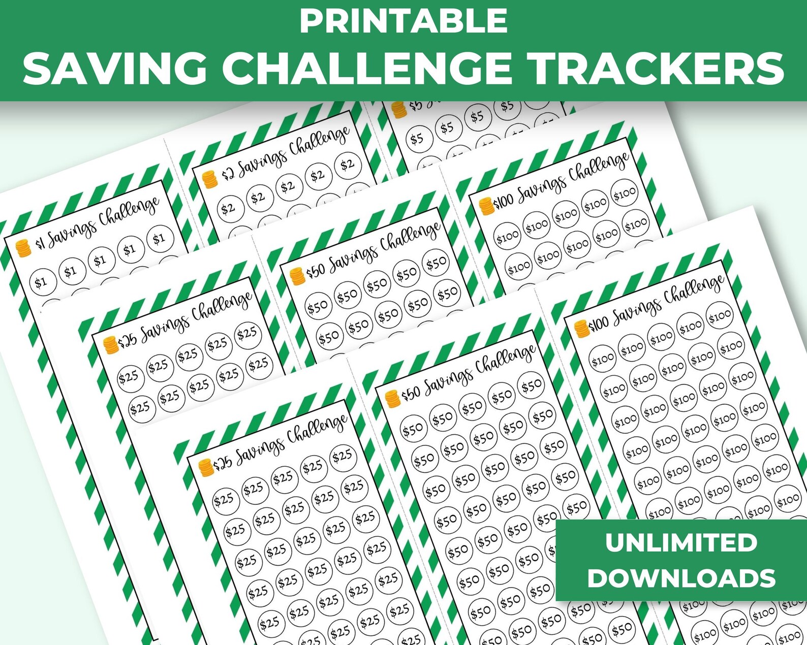 52 Week Savings Challenge Printable, Cash Saving Challenge, Weekly ...