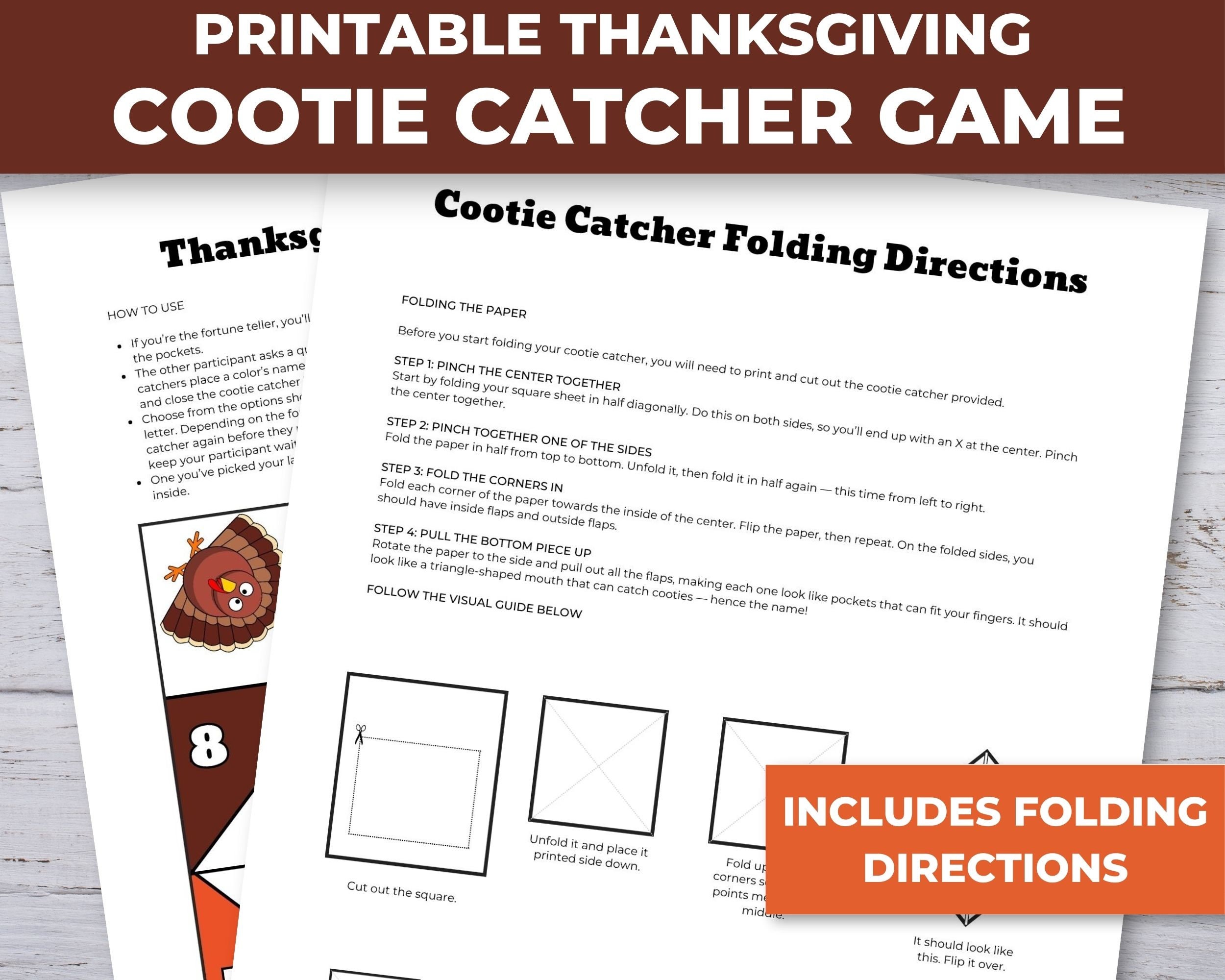 Cootie Catcher, Thanksgiving Games, Thanksgiving Printable, Classroom ...