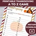 Thanksgiving A to Z Game, Printable Thanksgiving Game for Kids ...