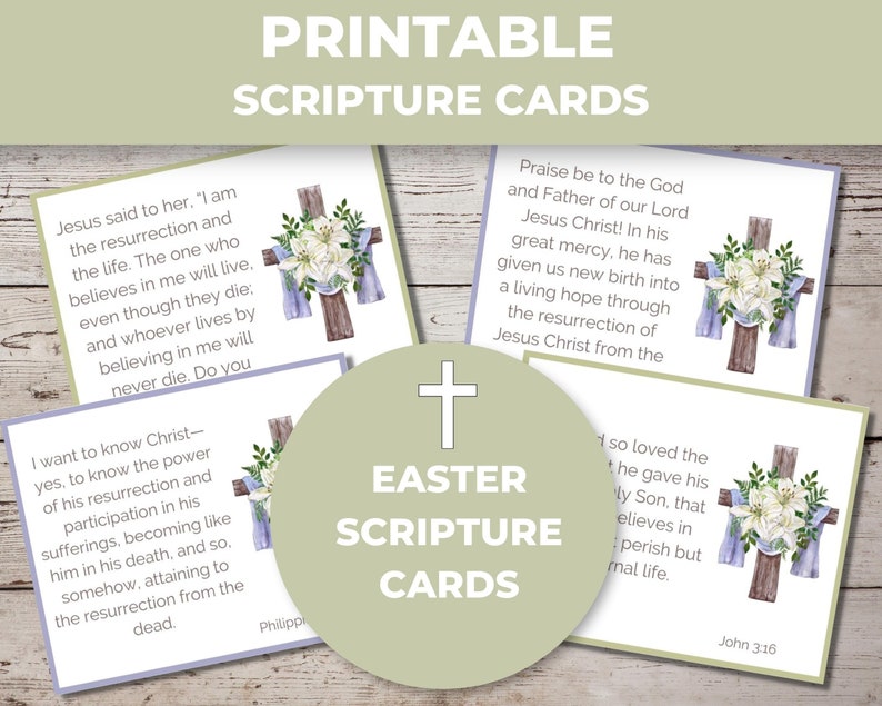 Scripture Cards Printable, Encouragement Bible Verse Card, Scripture ...