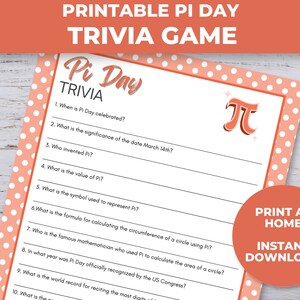 Pi Day Trivia, Pi Day Activities for Kids Printable, Pi Day Party, Kids ...