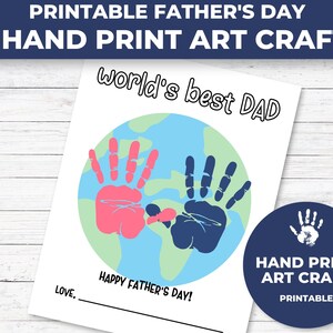 Worlds Best Dad Handprint Craft, Father's Day Handprint Keepsake ...