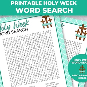 Holy Week Word Search, Easter Activity, Christian Easter, Holy Week for ...