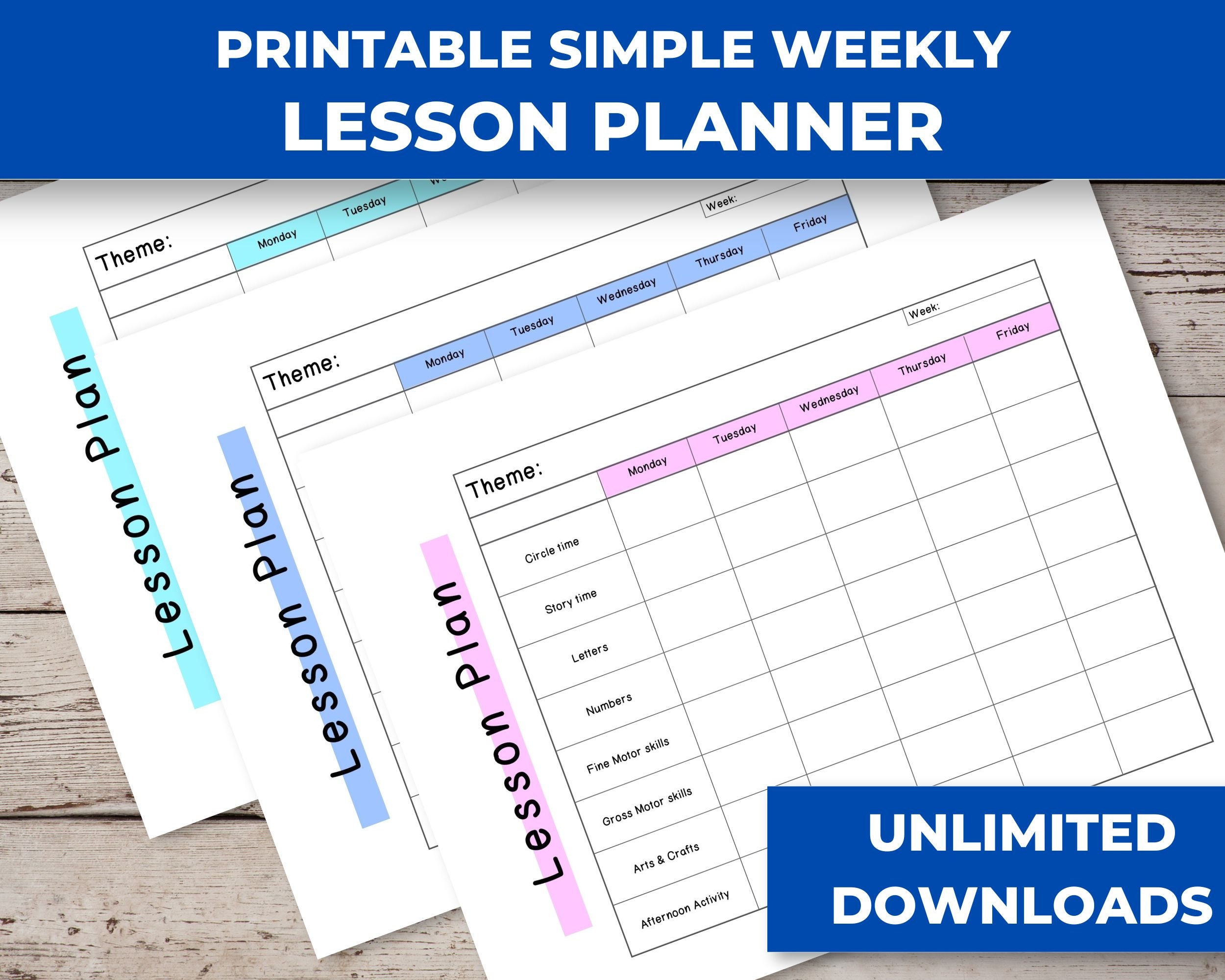 Preschool Teacher Planner, Lesson Plan Template Preschool, Kindergarten ...