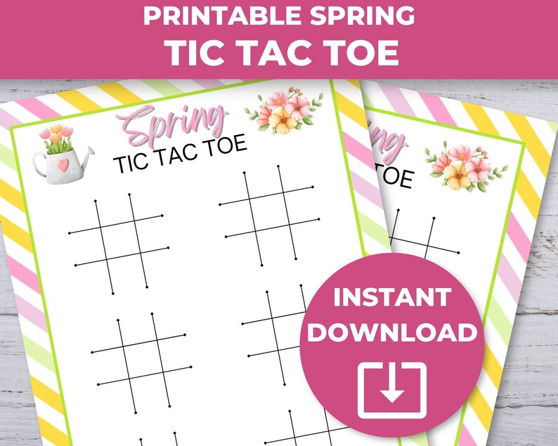 Spring Tic Tac Toe Game Printable Spring Game for Kids - Etsy