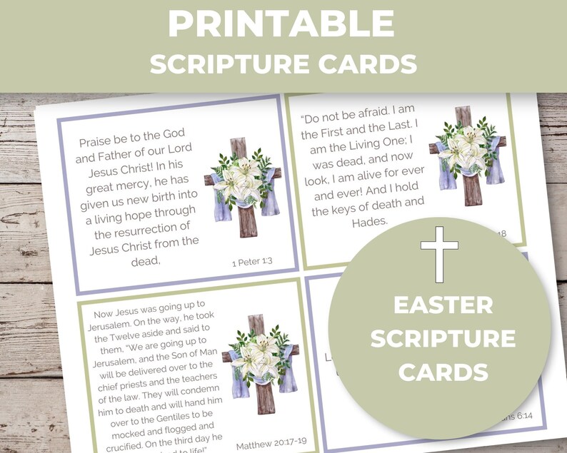 Scripture Cards Printable, Encouragement Bible Verse Card, Scripture ...