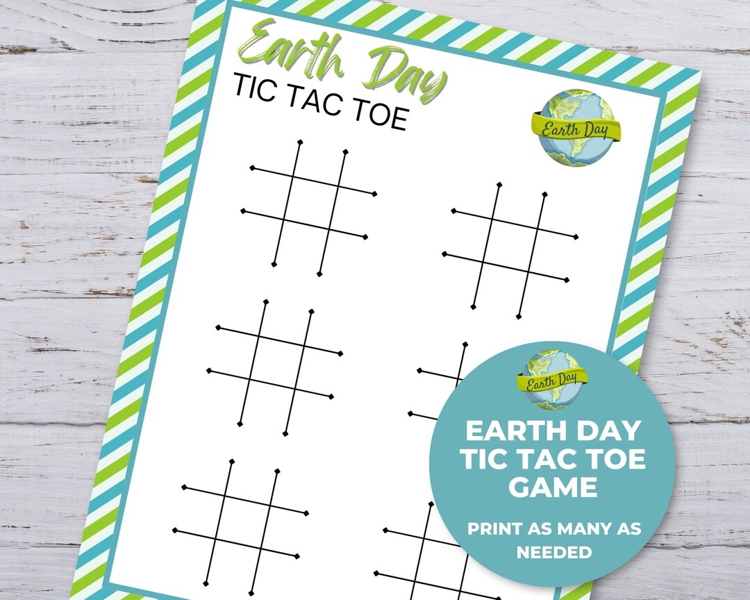 Earth Day Tic Tac Toe Game, Printable Earth Day Game for Kids ...
