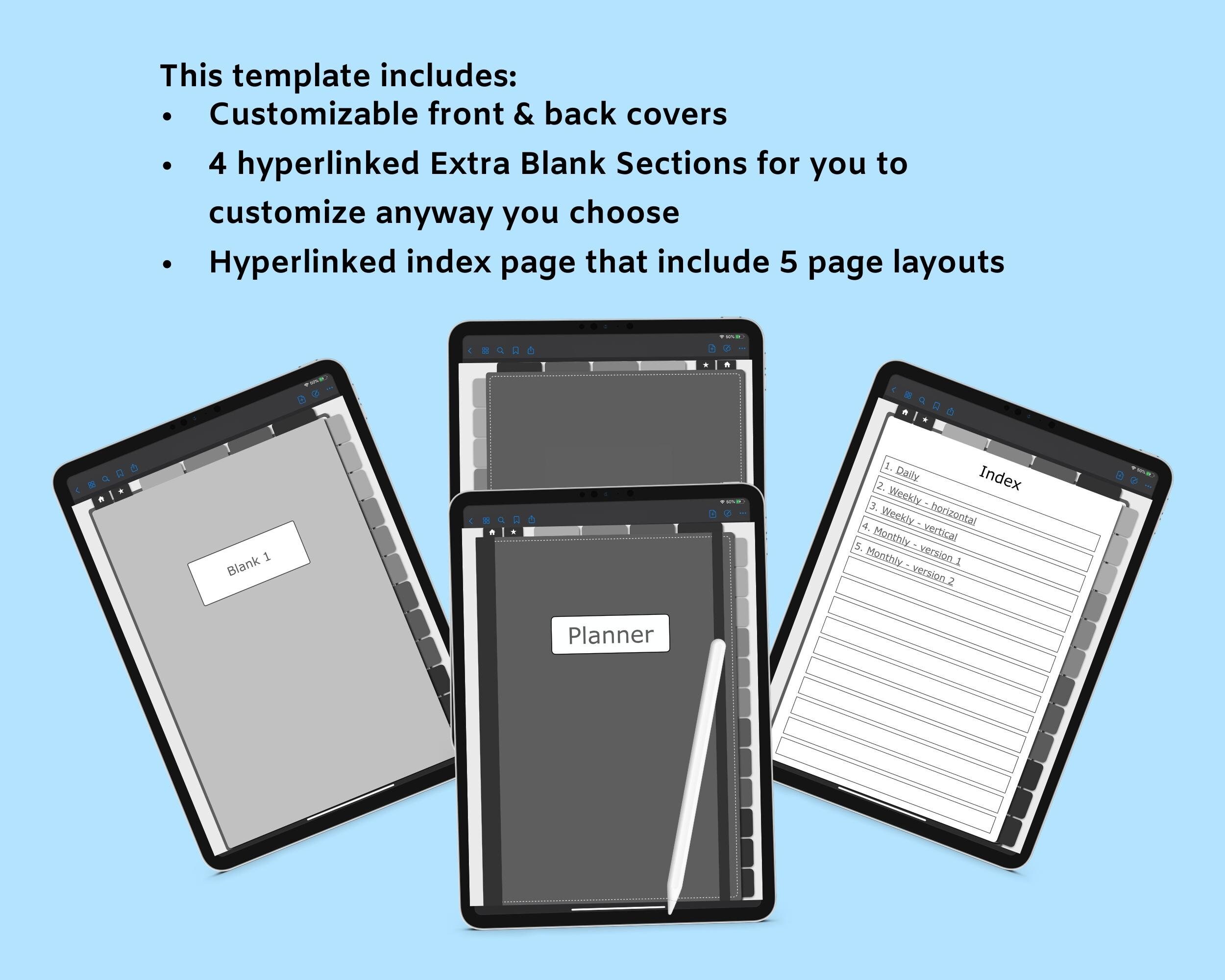 EDITABLE Digital Planner, Commercial Use Template, Keynote Digital ...