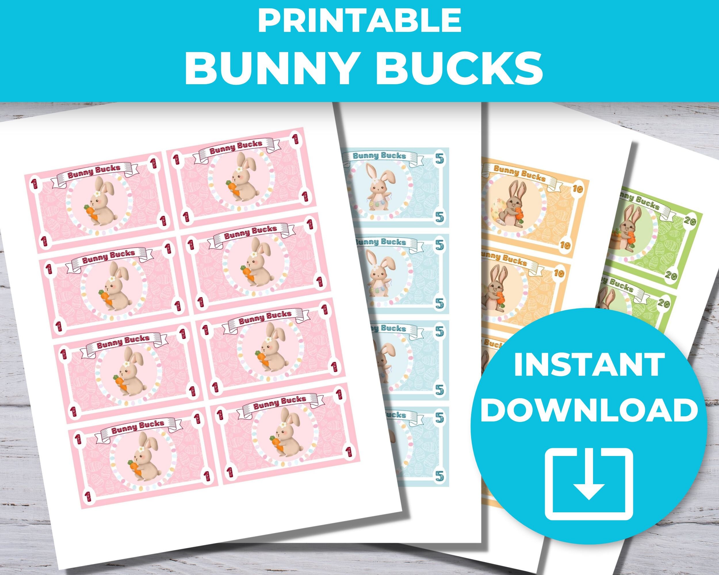 Printable Bunny Bucks, Bunny Money Easter Printable, Easter Egg Filler ...