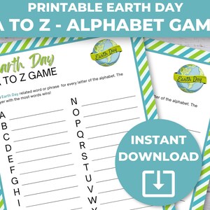 Earth Day A to Z Game, Printable Earth Day Games for Kids, Classroom ...