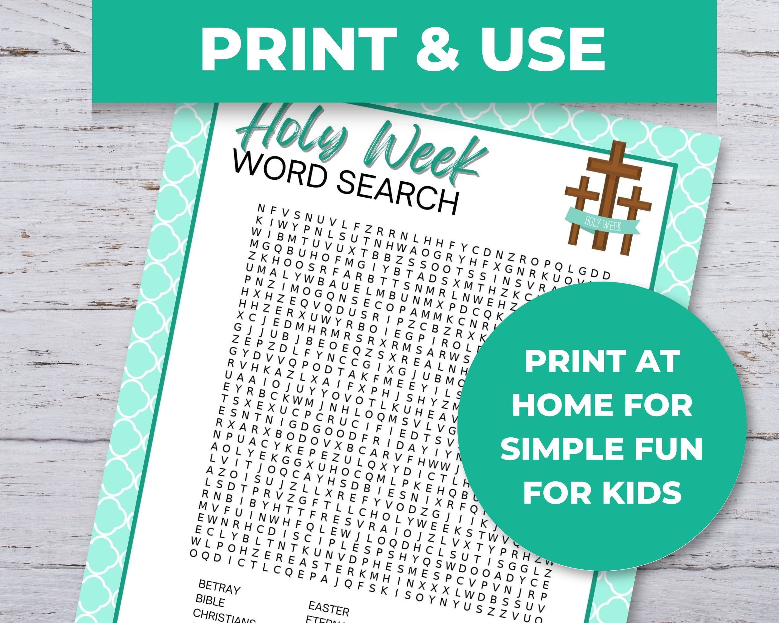Holy Week Word Search, Easter Activity, Christian Easter, Holy Week for ...