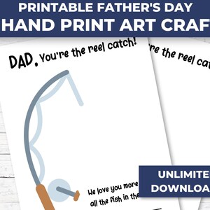 You're A Reel Catch Handprint Craft, Father's Day Handprint Keepsake ...