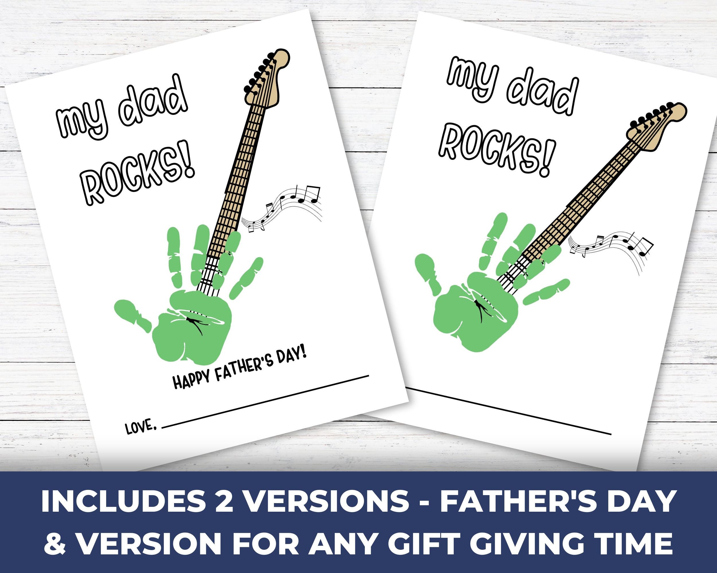 My Dad Rocks Handprint Craft, Father's Day Handprint Keepsake, Father's ...