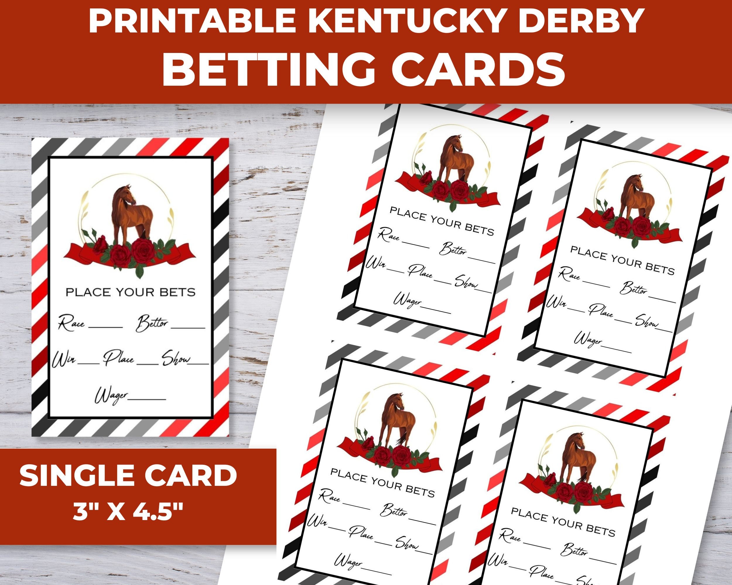 Kentucky Derby Betting Cards, Run for the Roses, Horse Race Betting ...