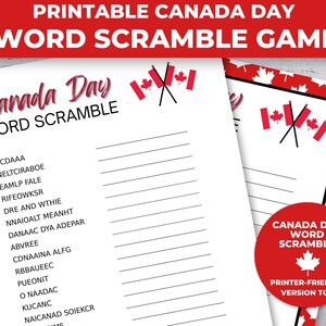 Canada Day Word Scramble, Canada Day Games, July 1st Games, Kids Summer ...