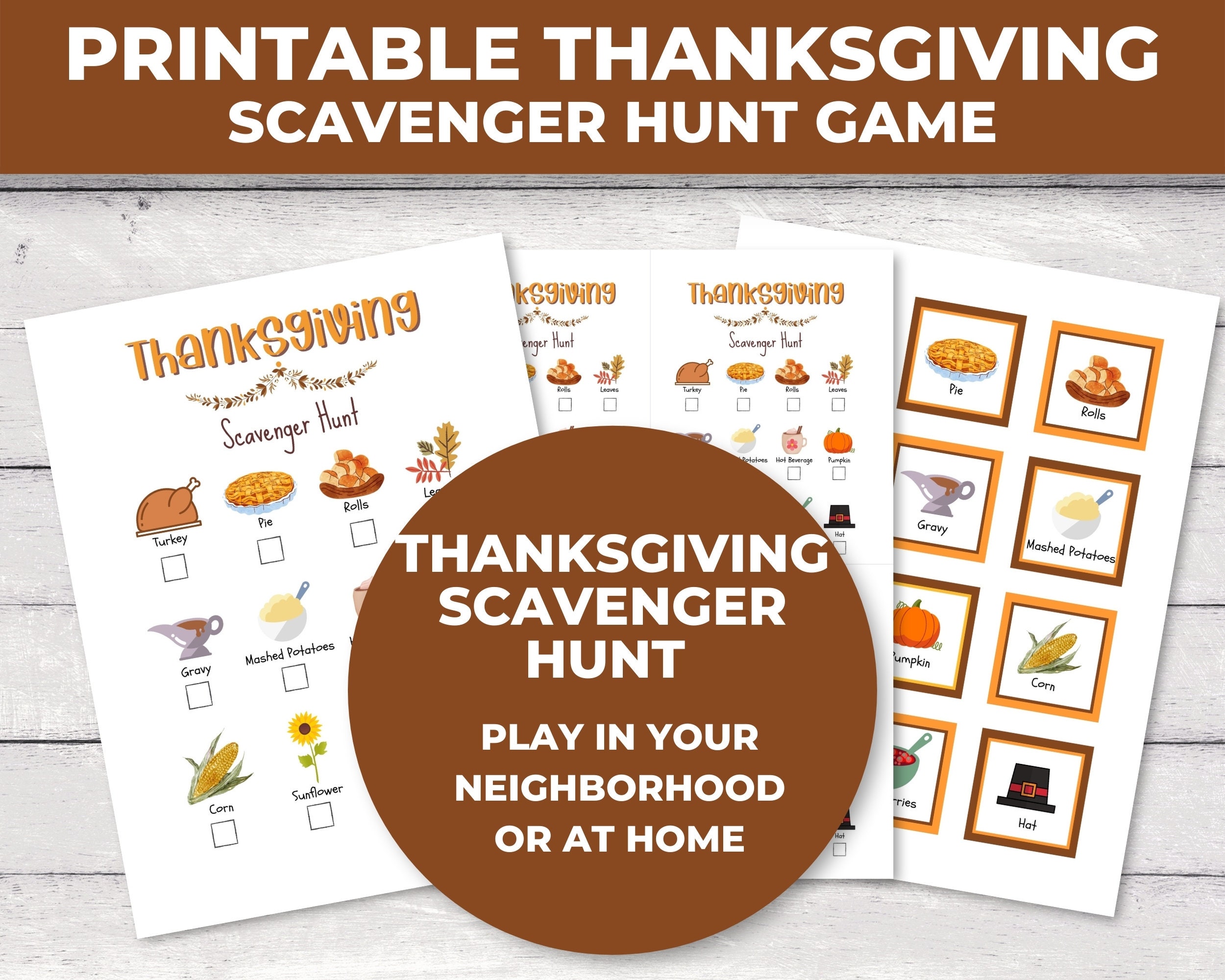 Thanksgiving Scavenger Hunt, Printable Thanksgiving Kids Activity ...