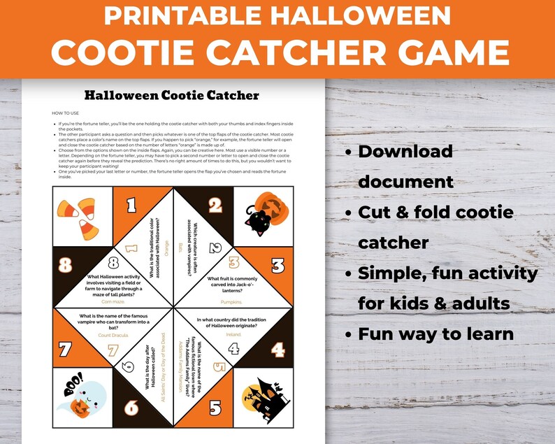 Cootie Catcher, Halloween Games, Halloween Printable, Classroom ...