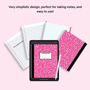 Pink Digital Composition Notebook, iPad Notebook, Digital Notebook ...