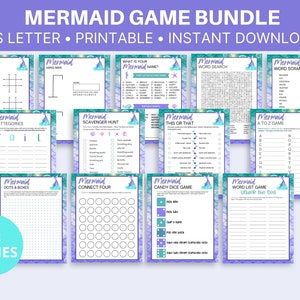 Mermaid Games Bundle, Mermaid Party Games, Under the Sea Games ...