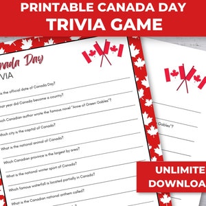 Canada Day Trivia, Printable Canada Day Games, July 1st Games, Kids ...