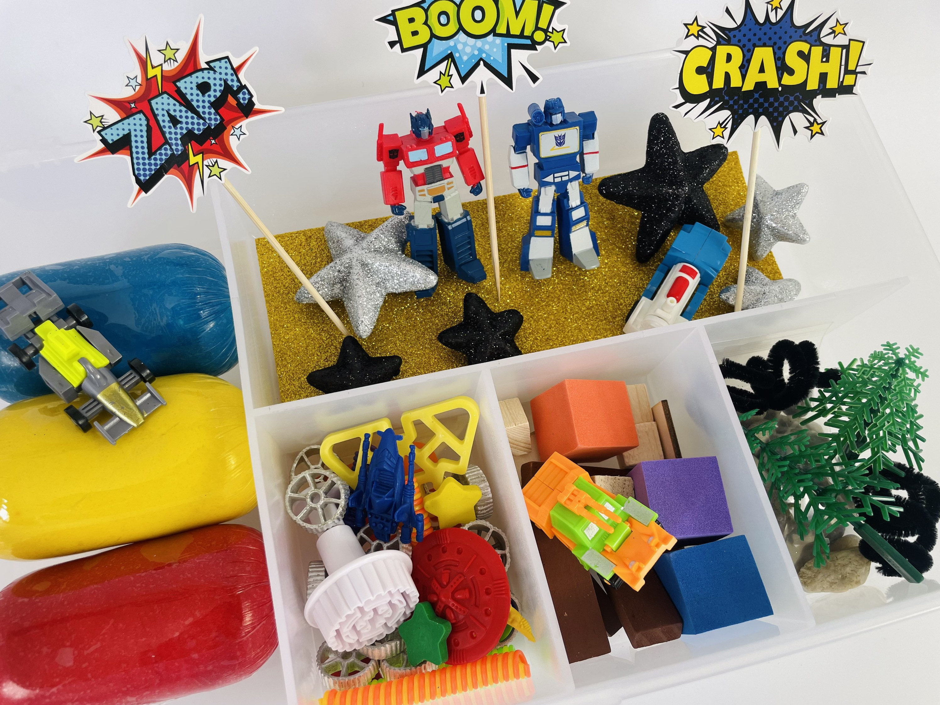 Transformers Playdough Kit, Sensory Bin, Kids Activity Box, Sensory Kit ...