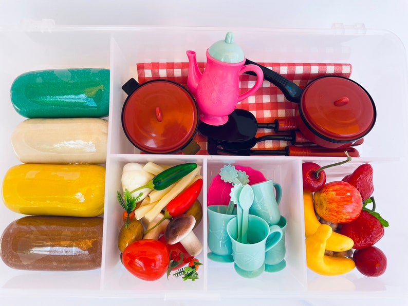 Kitchen Playdough Kit, Sensory Bin, Kids Activity Box, Sensory Kit ...