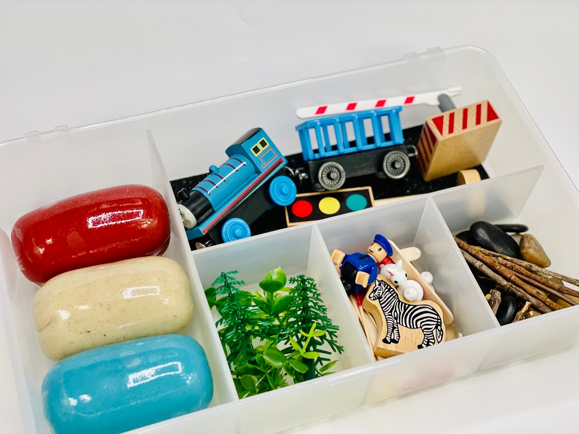 Train Playdough Kit, Play Dough Kit, Transportation, Sensory Kit, Play ...