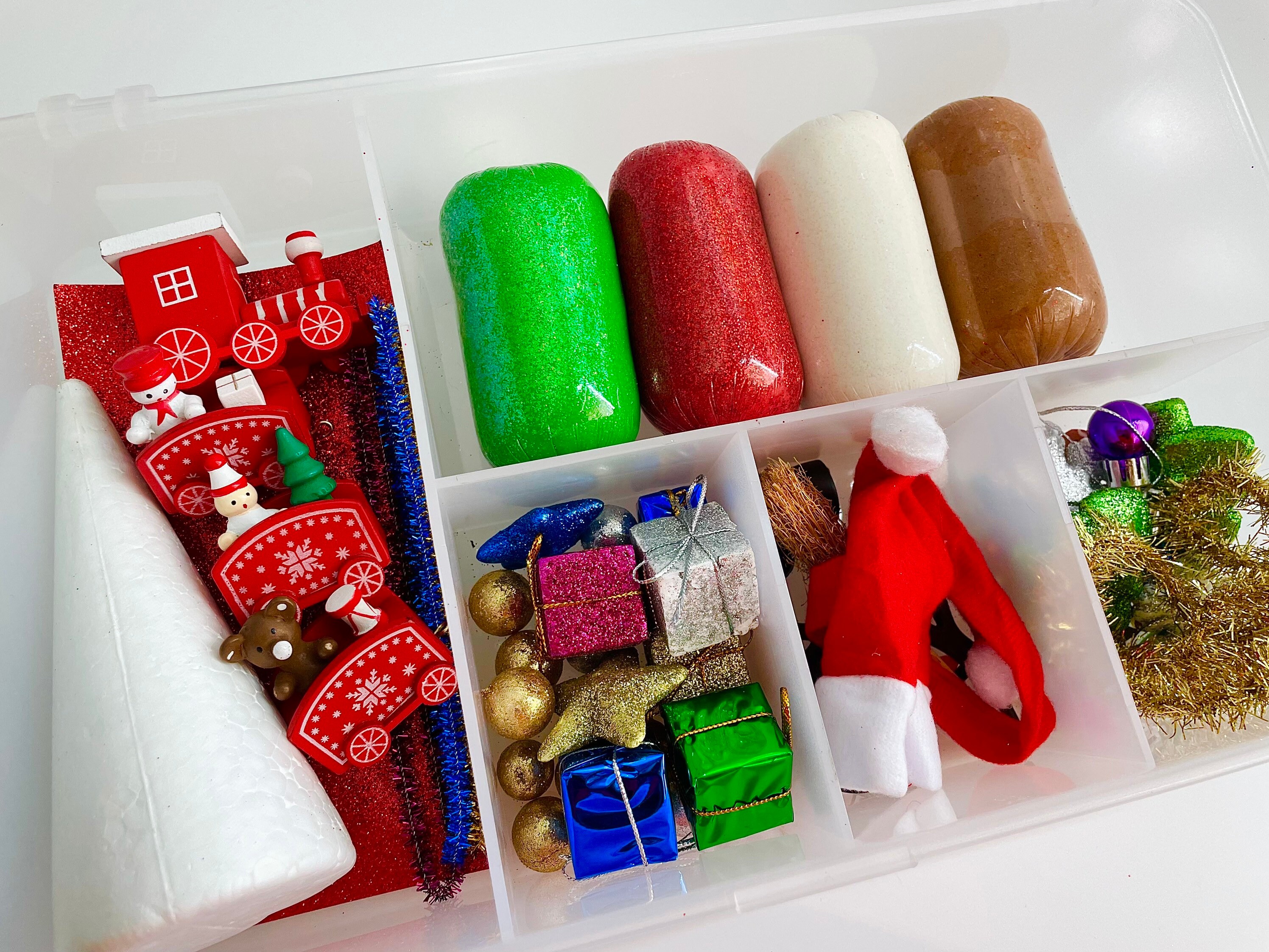 Christmas Playdough Kit, Sensory Playdough Kit, Christmas Gift for Kids ...