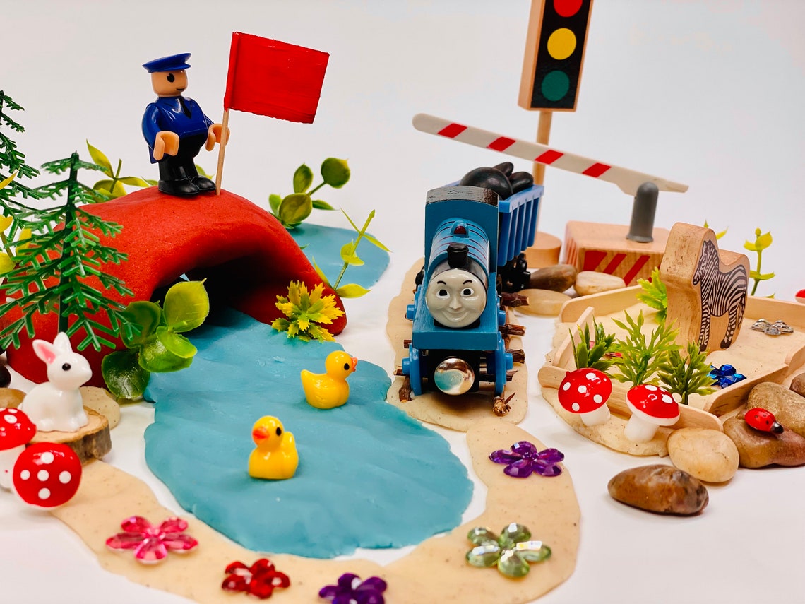 Train Playdough Kit, Play Dough Kit, Transportation, Sensory Kit, Play ...